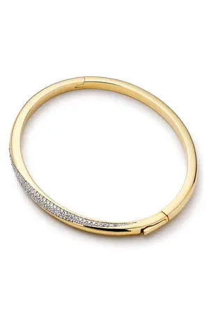 ANA LUISA Kira Pavé Bangle - Gold/clear