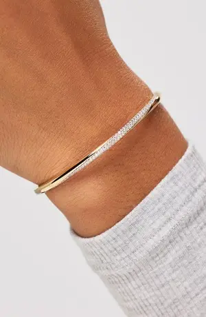 ANA LUISA Kira Pavé Bangle - Gold/clear