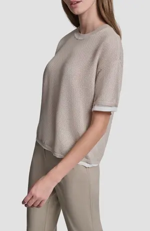 Dkny Boxy Mesh Overlay Top