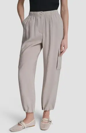 Dkny Sueded Fuji Cargo Pants - Pebble