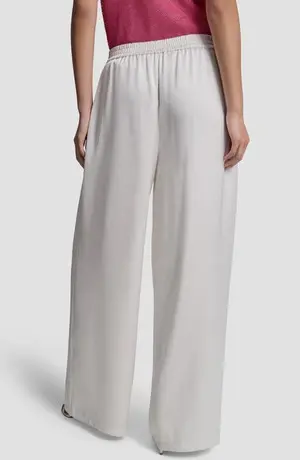 Dkny Pleated Wide-leg Satin Pants