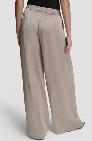 Dkny Pleated Wide-leg Satin Pants