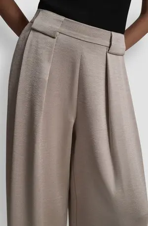 Dkny Pleated Wide-leg Satin Pants