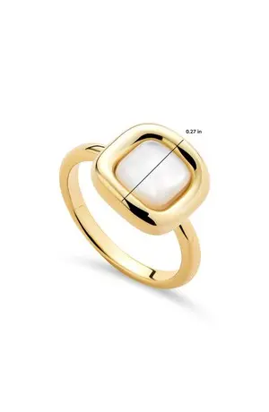 ANA LUISA Clara Mother-of-pearl Statement Ring - Gold/white