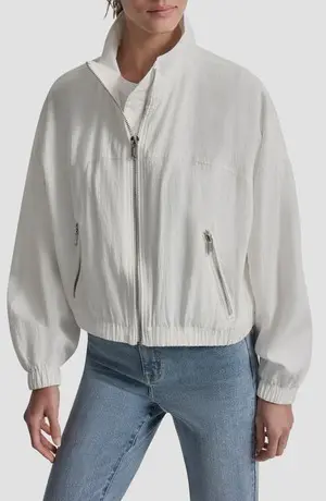 Dkny 1989 Logo Windbreaker Jacket - Ivory