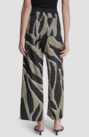 Dkny Print Linen Blend Drawstring Pants