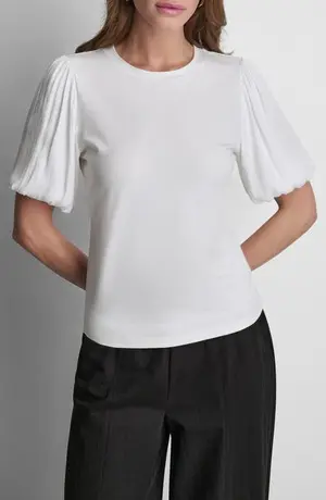 Dkny Mixed Media Top - White