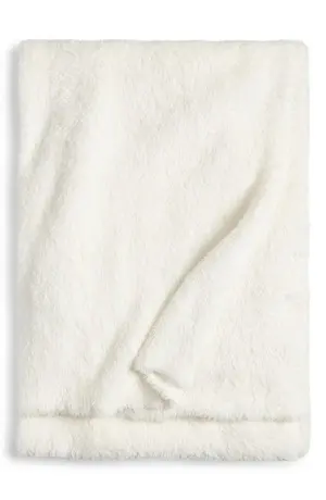 Nordstrom Nestle Faux Fur Throw Blanket - Ivory Egret