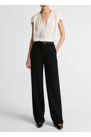 Vince Crepe High-rise Straight-leg Trouser - Black