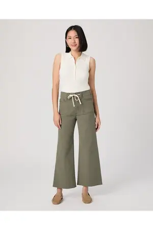 Paige Ari Petite Wide Leg Pant - Green