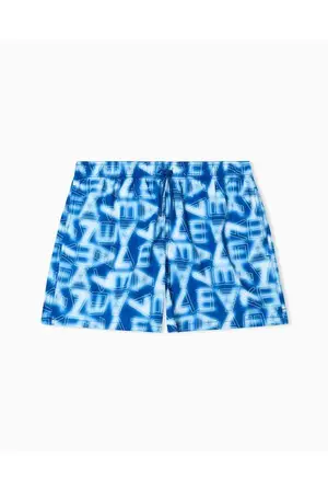 EA7 Beachwear Boxer Shorts In Technical Fabric - Blue
