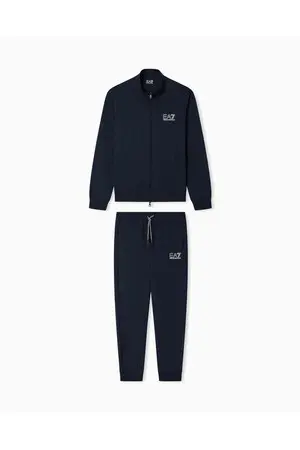 Emporio Armani Jersey Tracksuit With Logo Details - Navy