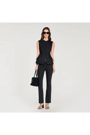 Sandro Peplum Vest - Black