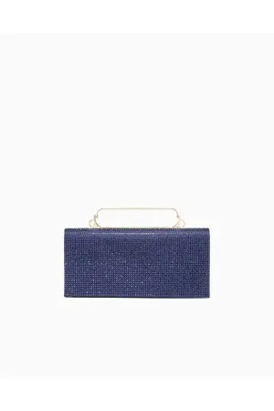 Giorgio Armani Satin And Rhinestone Clutch Bag - Blue