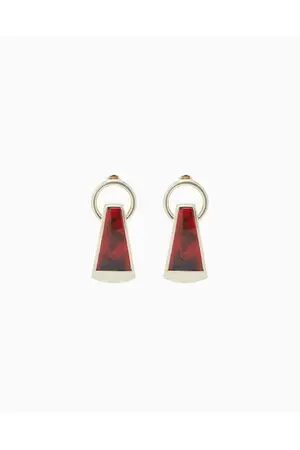 Giorgio Armani Metal And Resin Earrings - Red