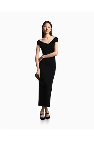 Emporio Armani Interlock Dress With Crossover Neckline