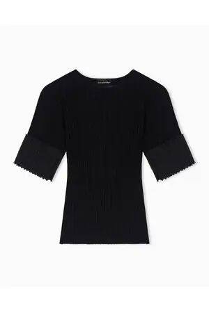 Emporio Armani Ribbed Viscose Sweater