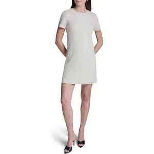 Bcbgmaxazria Topstitch Shift Minidress - Ecru