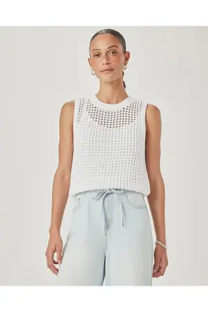 Splendid Camellia Knit Tank - White