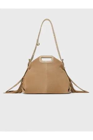 Maje Suede Miss M Bag - Natural