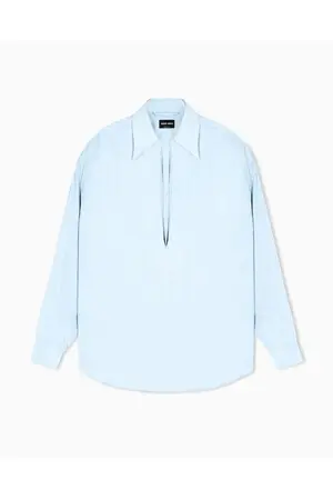 Giorgio Armani Open Silk Shirt - Blue