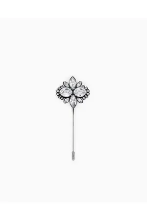 Giorgio Armani Floral Metal Pin - White / Pink
