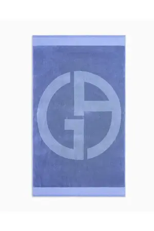 Giorgio Armani Cotton Beach Towel With Jacquard Logo - Purple