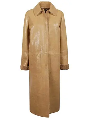 Fendi Leather Coat - Beige