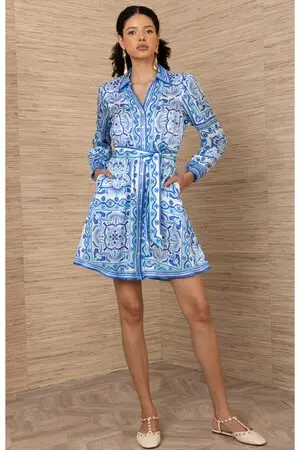 Hale Bob Arlo Silk Dress - Blue