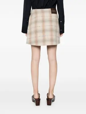 Loewe Wool And Cashmere Mini Skirt - Beige