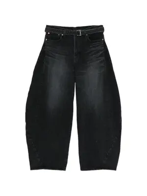 Sacai Wide-leg Denim Jeans - Black