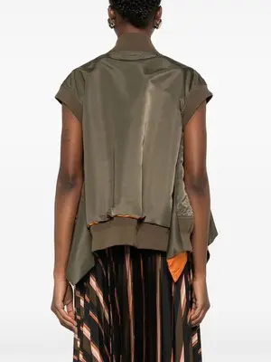 Sacai Nylon Zipped Vest - Green