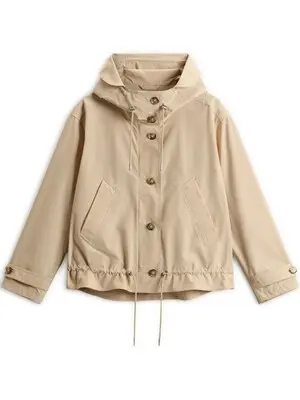 Woolrich Short Parka Coat - Beige