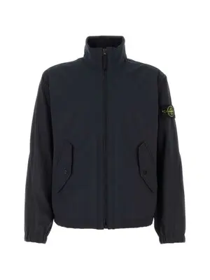 Stone Island Jacket With Logo - Blue