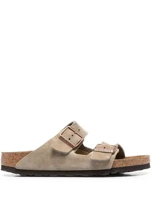 BIRKENSTOCK Arizona Suede Leather Sandals - Grey