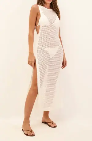 VIX PAULA HERMANNY Hanna Sheer Cover-up Dress - White