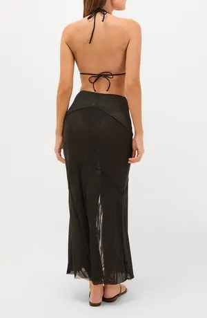 VIX PAULA HERMANNY Taly Semisheer Mesh Maxi Skirt