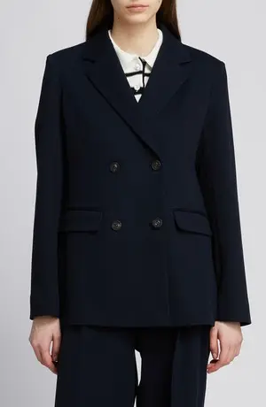 MM BY MAX MARA Rotondo Double Breasted Jersey Jacket - Ultramarine