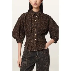 ALLSAINTS Nancy Bishop Sleeve Denim Top