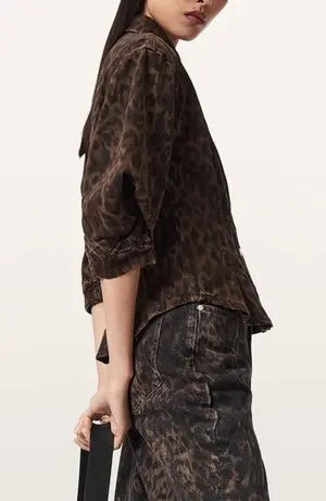 ALLSAINTS Nancy Bishop Sleeve Denim Top