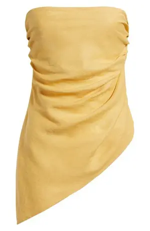 Faithfull The Brand Nera Strapless Asymmetric Hem Top - Marigold