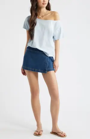 Bp. Relaxed Fit Boat Neck Cotton T-shirt - Blue Bird