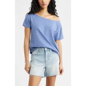 Bp. Relaxed Fit Boat Neck Cotton T-shirt - Blue Frost