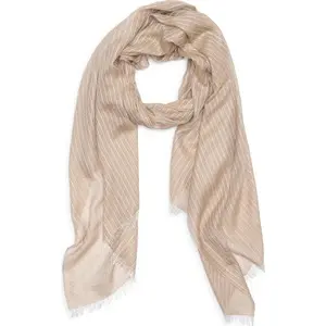 Nordstrom Striped Silk & Cashmere Scarf - Oat