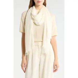 Nordstrom Textured Cashmere Scarf - White