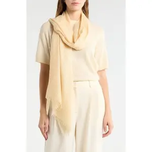 Nordstrom Textured Cashmere Scarf - Yellow Cornhusk