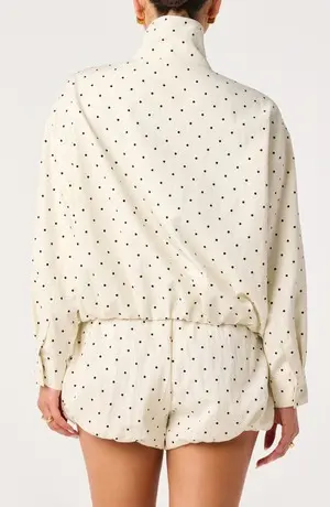 Astr The Label Collins Polka Dot Bomber Jacket