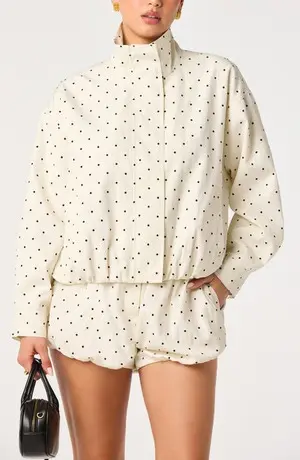 Astr The Label Collins Polka Dot Bomber Jacket