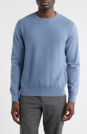 Canali Cotton Crewneck Sweater - Blue