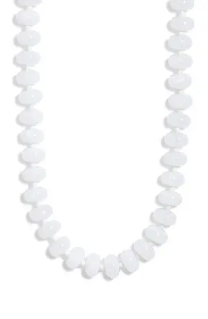 Nordstrom 12mm Beaded Necklace - White- Gold